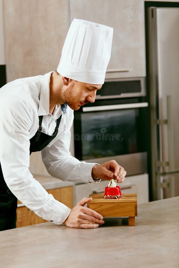 Pastry Chef Working with Dessert Stock Image - Image of bakery ...