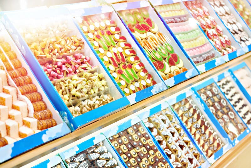 Pastry, Cookies and Sweets in Store Stock Image - Image of waffle ...