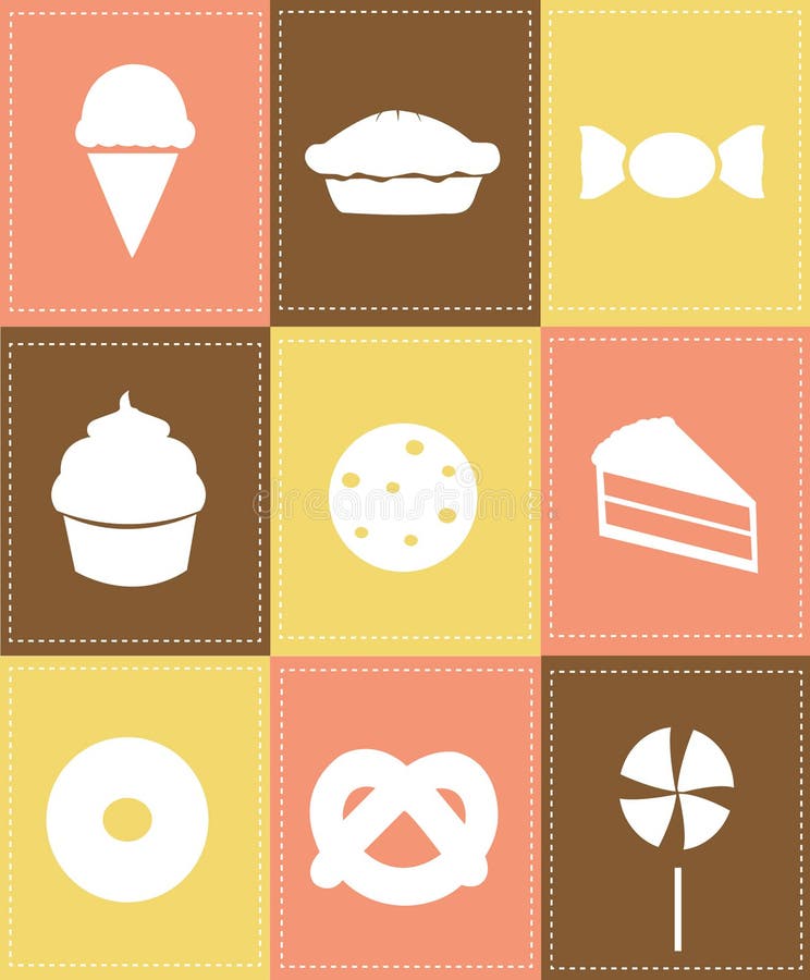 Pastry icons stock illustration. Illustration of cookie - 39360276