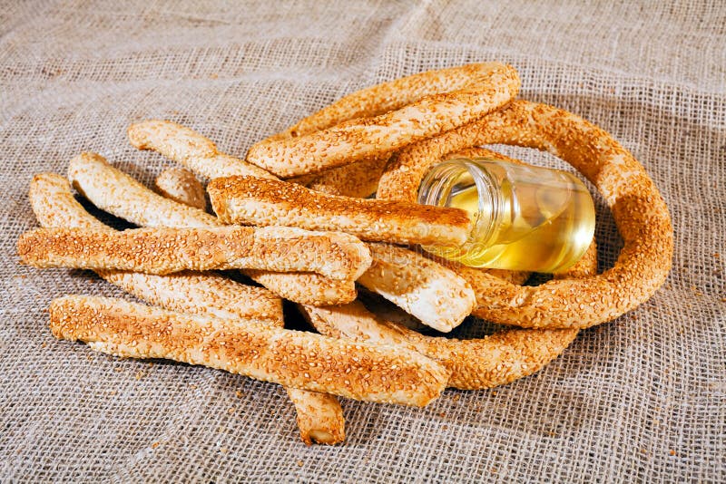 Pastry on a linen cloth stock image. Image of grain, white - 73788679