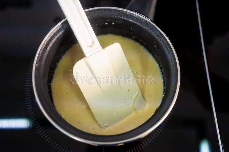 Pastry Maker Making Chocolate for Making the Cake. Stock Image - Image ...