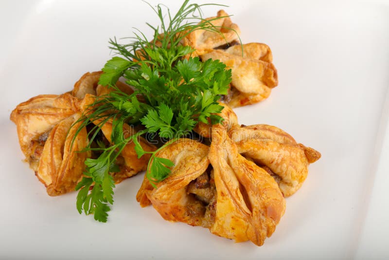 Pastry with meat stock image. Image of baked, filled - 158548999