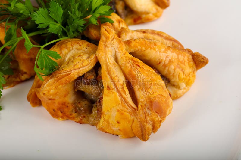 Pastry with meat stock photo. Image of plate, crust - 139287986