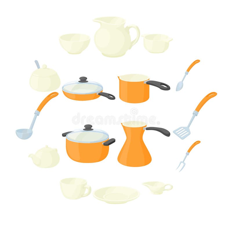 Pastry Set Icons, Cartoon Style Stock Vector - Illustration of pastry ...