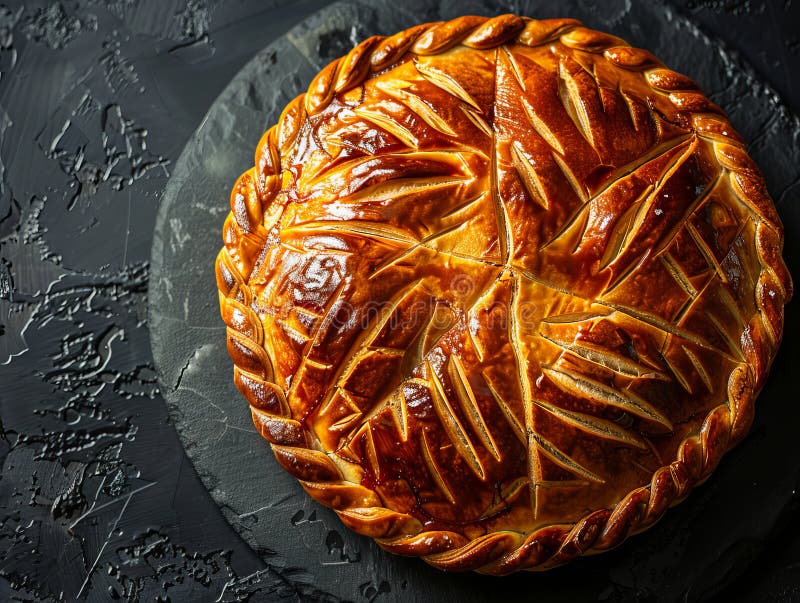 A Pastry is Sitting on a Black Slate Stock Image - Image of goods ...
