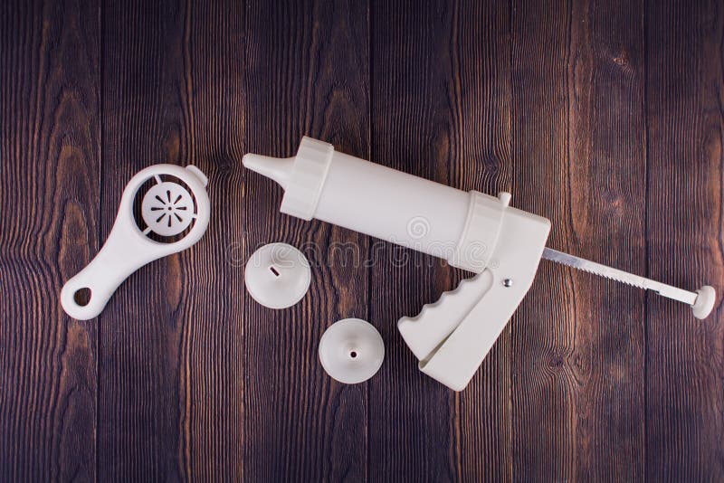 Pastry Syringe with Molds for Cream and Cookies Stock Image - Image of ...