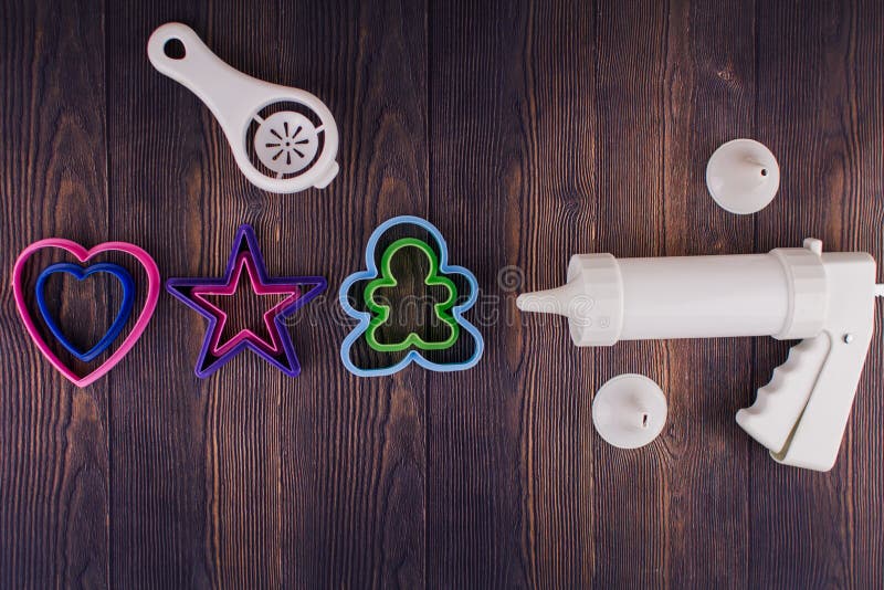 Pastry Syringe with Molds for Cream and Cookies Stock Image - Image of ...