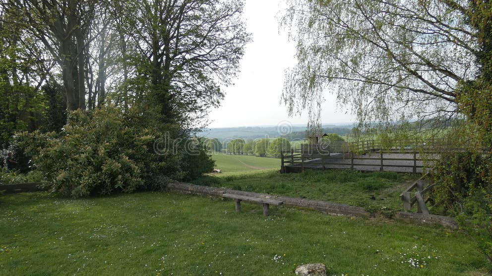Pasture is empty stock photo. Image of farm, green, outdoors - 145688912