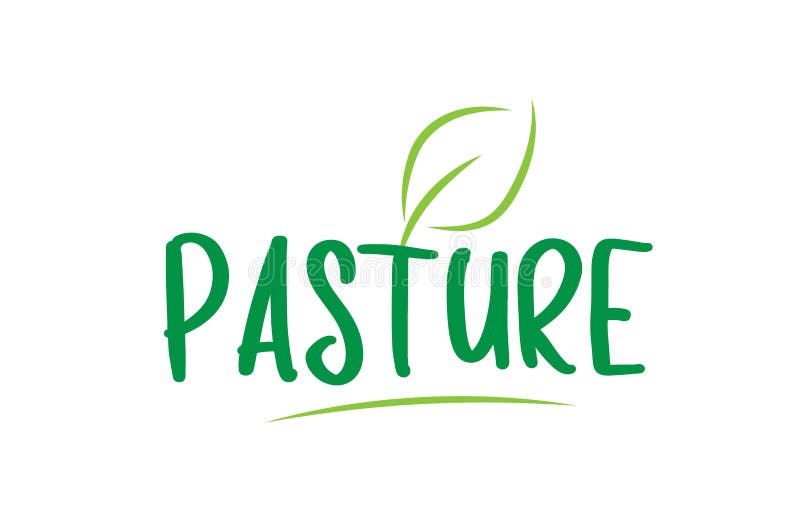 Pasture Green Word Text with Leaf Icon Logo Design Stock Vector ...