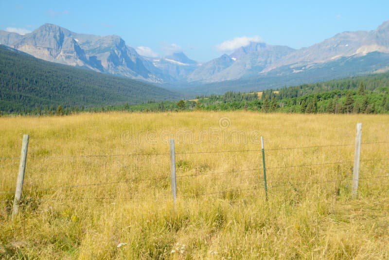 Pasture Lands in Glacier National Park. Stock Image - Image of fences ...