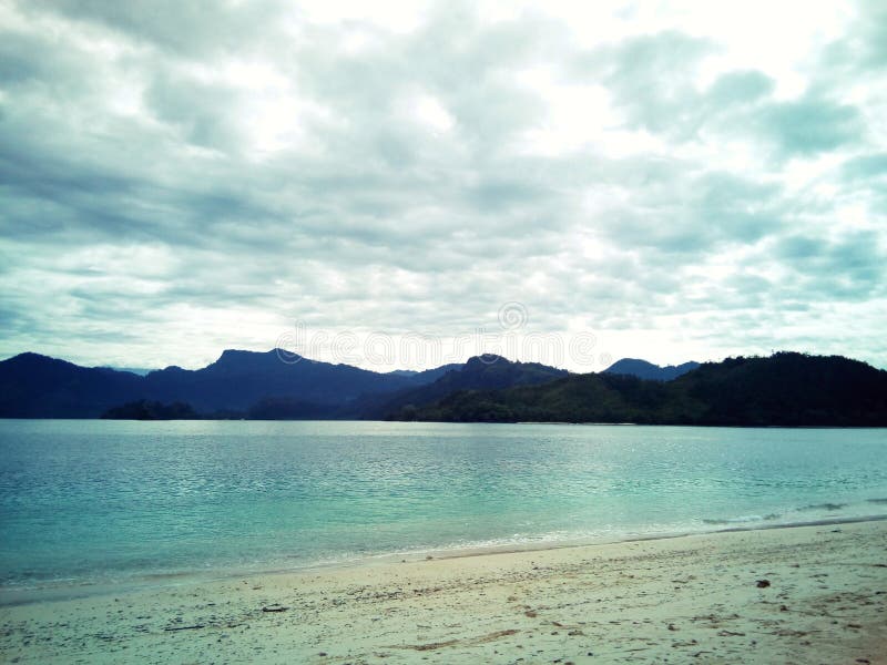 Pasumpahan Beach and Mountain Sumatera and Sand Stock Image - Image of ...