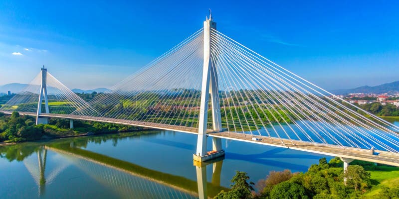 A Pasupati Cable Stayed Bridge in the Clear Blue Sky in Bandung ...