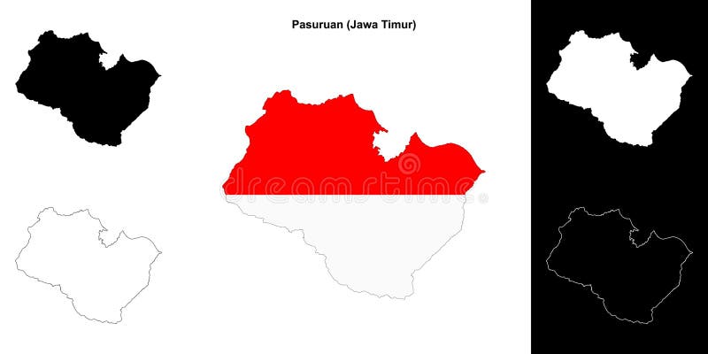 Pasuruan outline map stock vector. Illustration of icon - 356963204