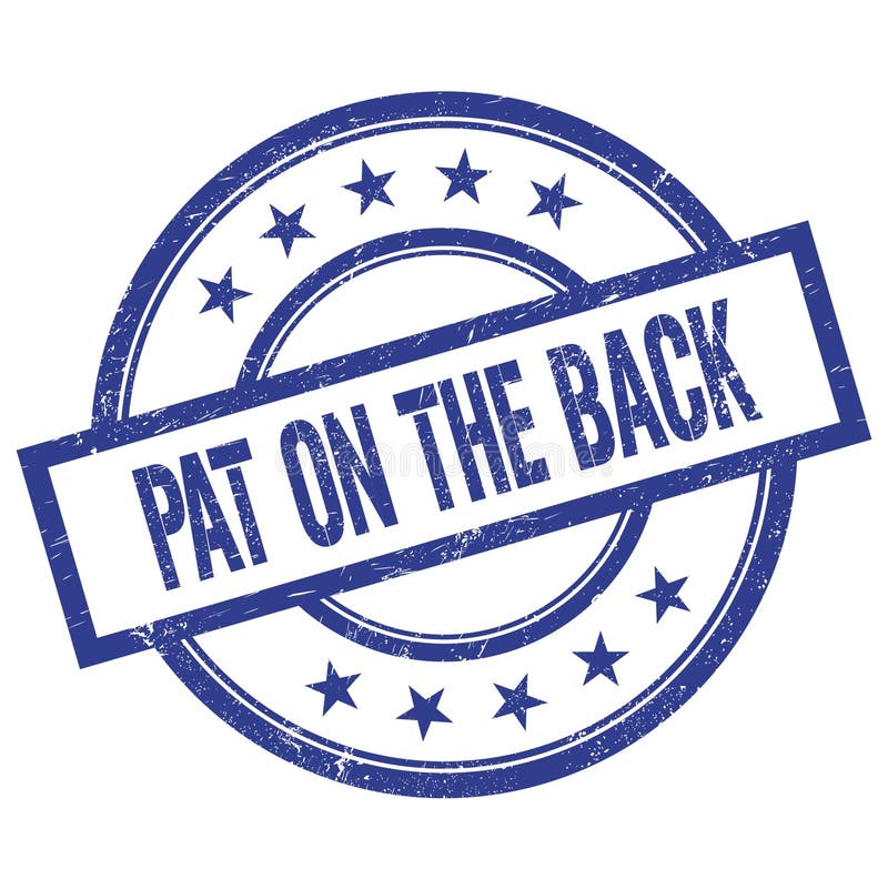 PAT on the BACK Text Written on Blue Vintage Round Stamp Stock ...