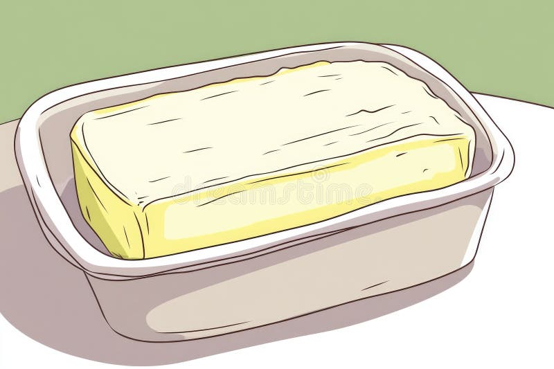 A Pat of Butter Sits Alone in a Dish on a Table Stock Image - Image of ...
