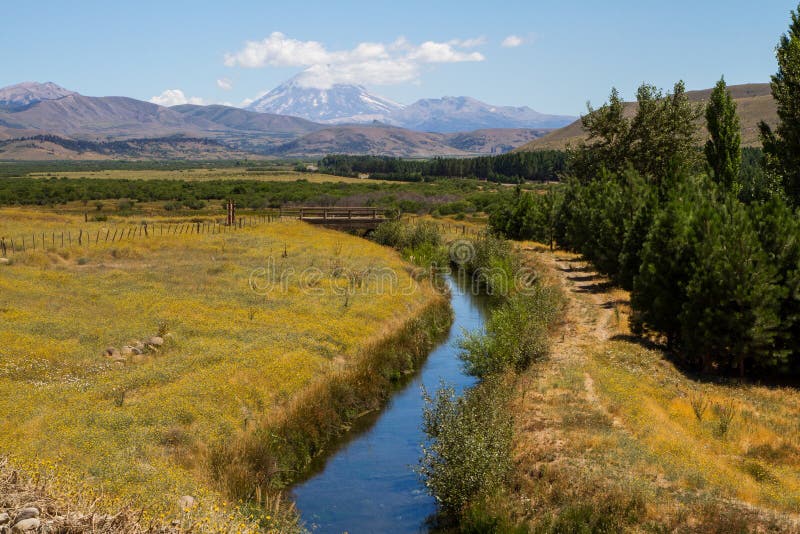 Patagonian landscape stock image. Image of range, pastureland - 69442025