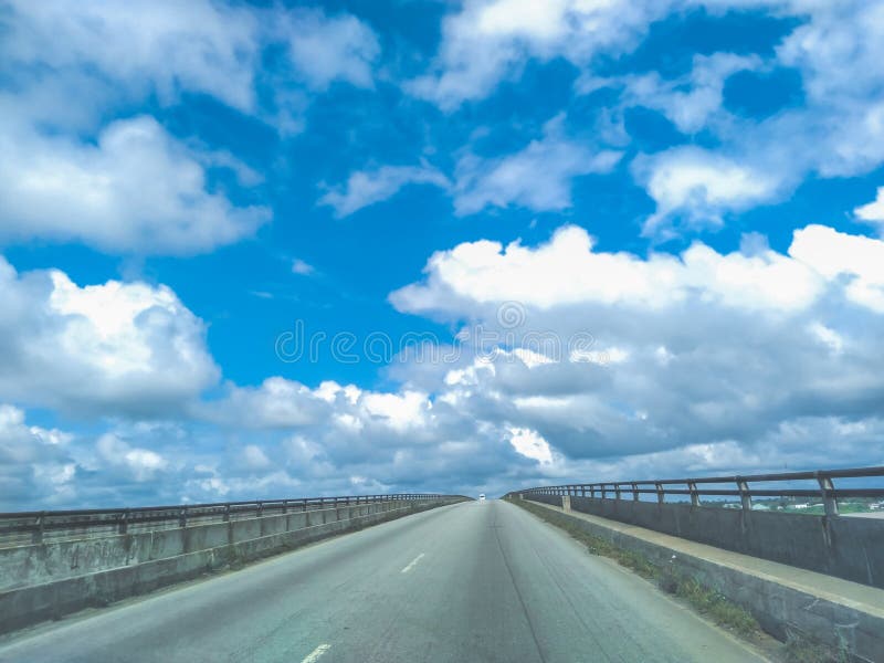 Morning Walk Bridge Blue Sky Road Stock Photo - Image of nature, road ...