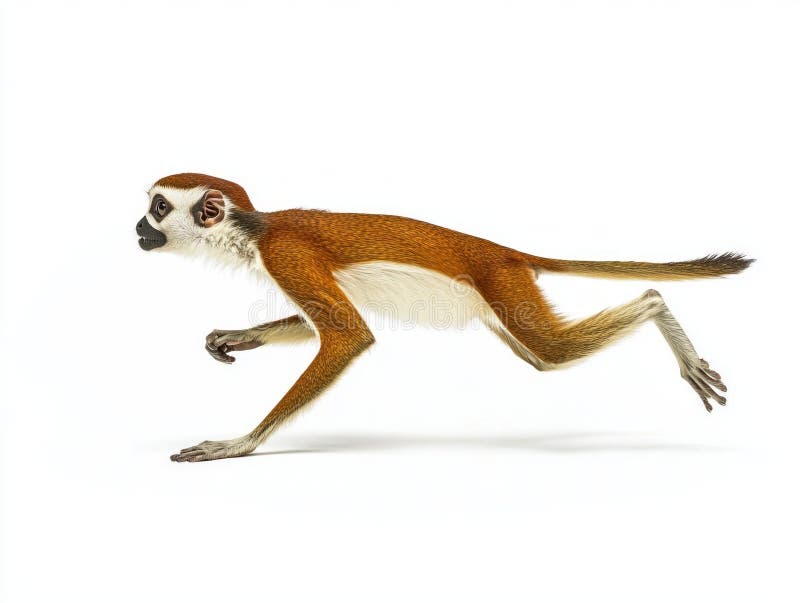Patas Monkey Dashes Across the Ground, Its Long Limbs Fully Extended in ...