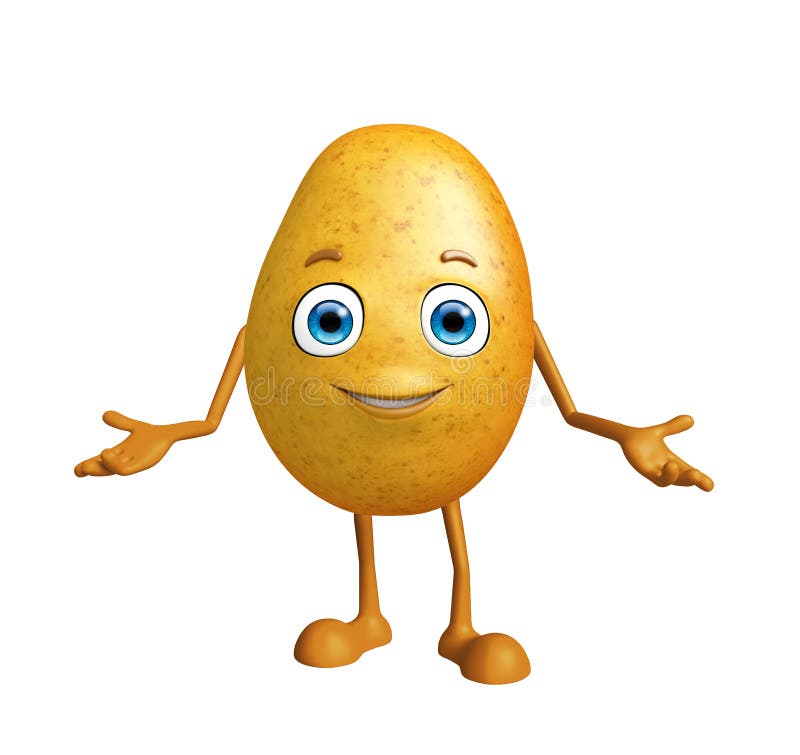 Patato Character with Best Sign Stock Illustration - Illustration of ...