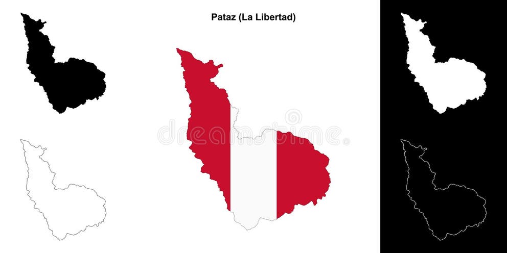 Pataz outline map stock vector. Illustration of tourism - 371585381