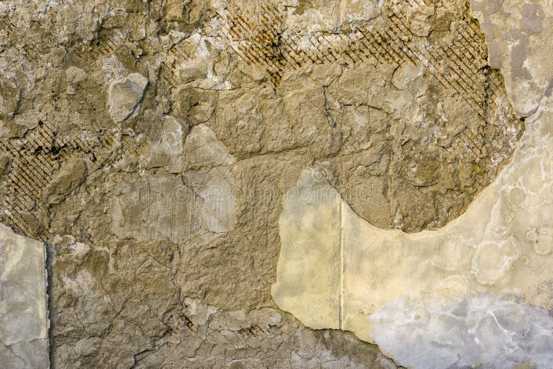 Old Rough Wall Surface Background with Collapsed Plaster and Building ...