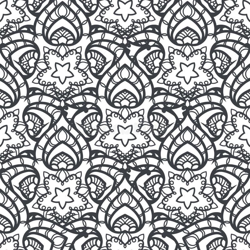 Patch Boho Flower Seamless Pattern. Mandala Patchwork, Oriental Design ...