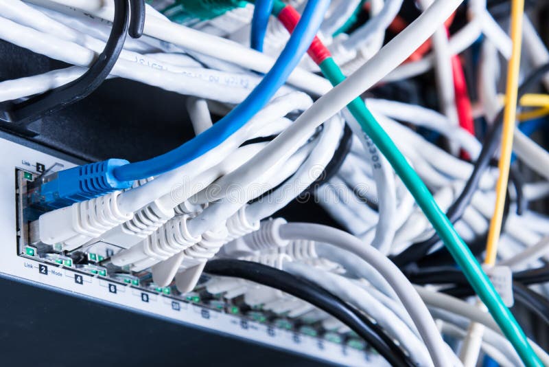 Patch Cables Connected To Data Router Stock Image - Image of connect ...
