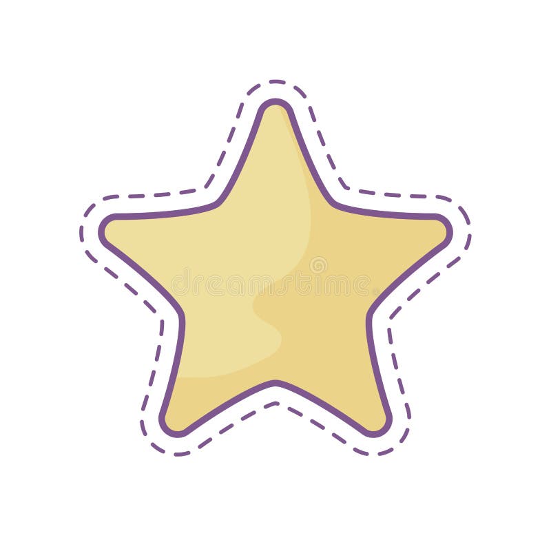 Patch of cute star icon stock illustration. Illustration of shiny ...