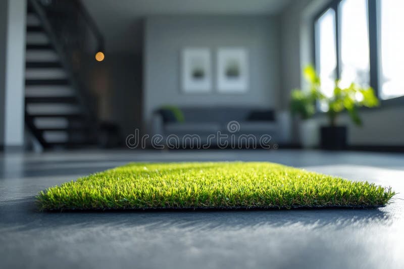 A Patch of Fake Grass, Modern and Functional, Design Theme Stock Photo ...