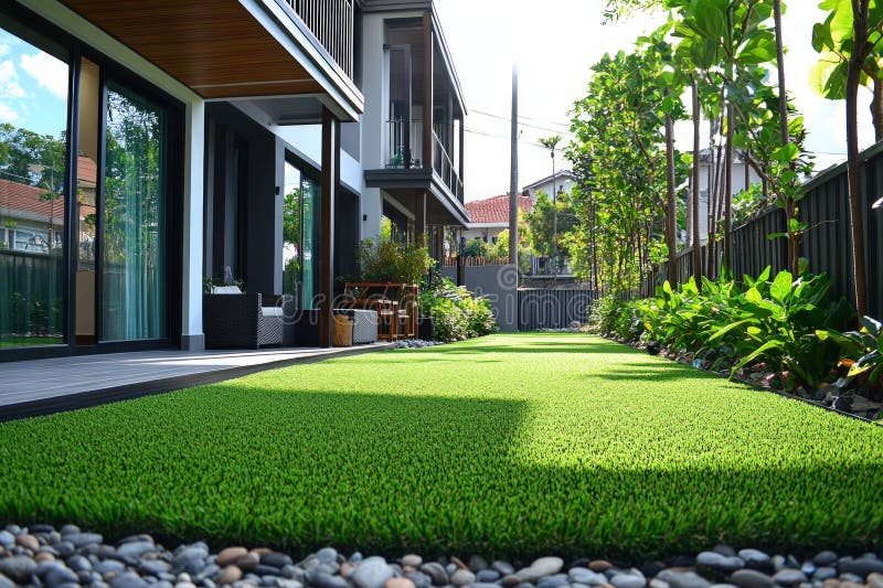 A Patch of Fake Grass, Modern and Functional, Design Theme Stock Photo ...