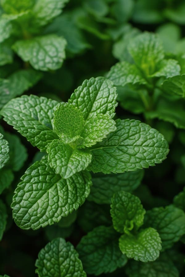 A Patch of Fragrant Mint Leaves, Ideal for Refreshing Herbal Teas Stock ...