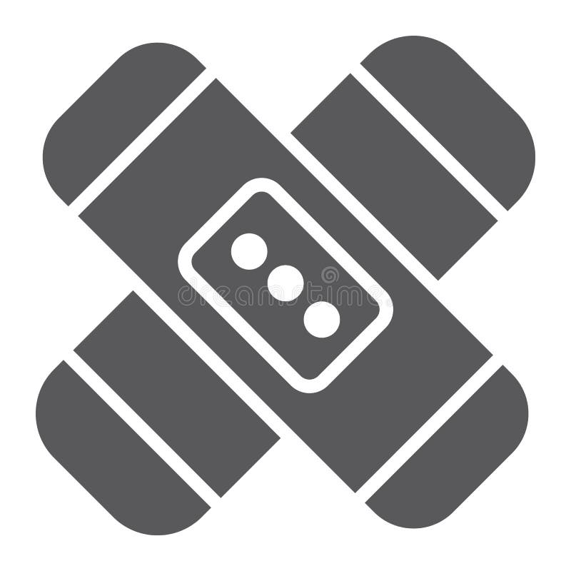 Patch Glyph Icon, Plaster and Aid, Medical Bandage Sign, Vector ...