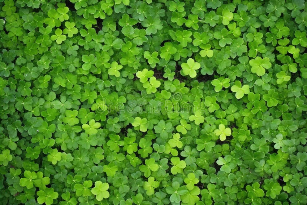 A Patch of Grass with Clovers Scattered Stock Image - Image of patch ...