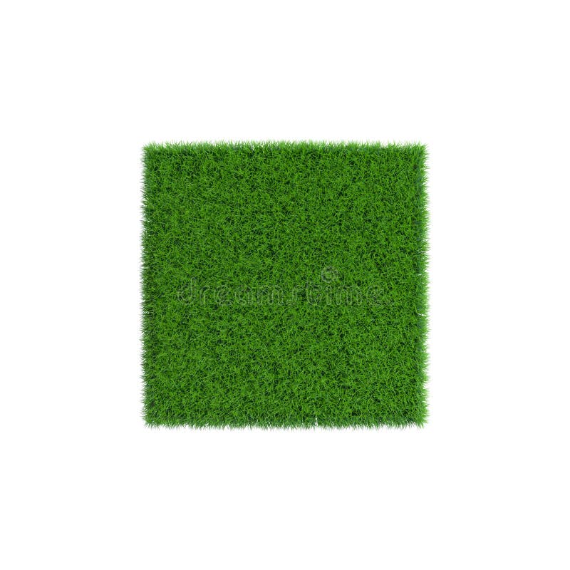 Patch of Grass in Form of Square.3D Rendering Illustration. Stock ...