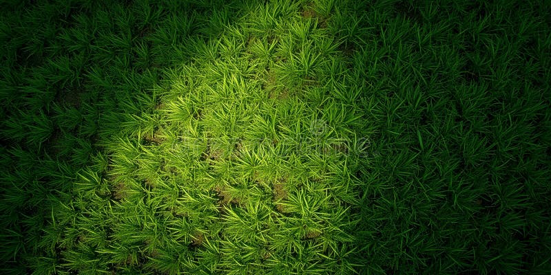 A Patch of Green Grass Illuminated by Sunlight Stock Illustration ...