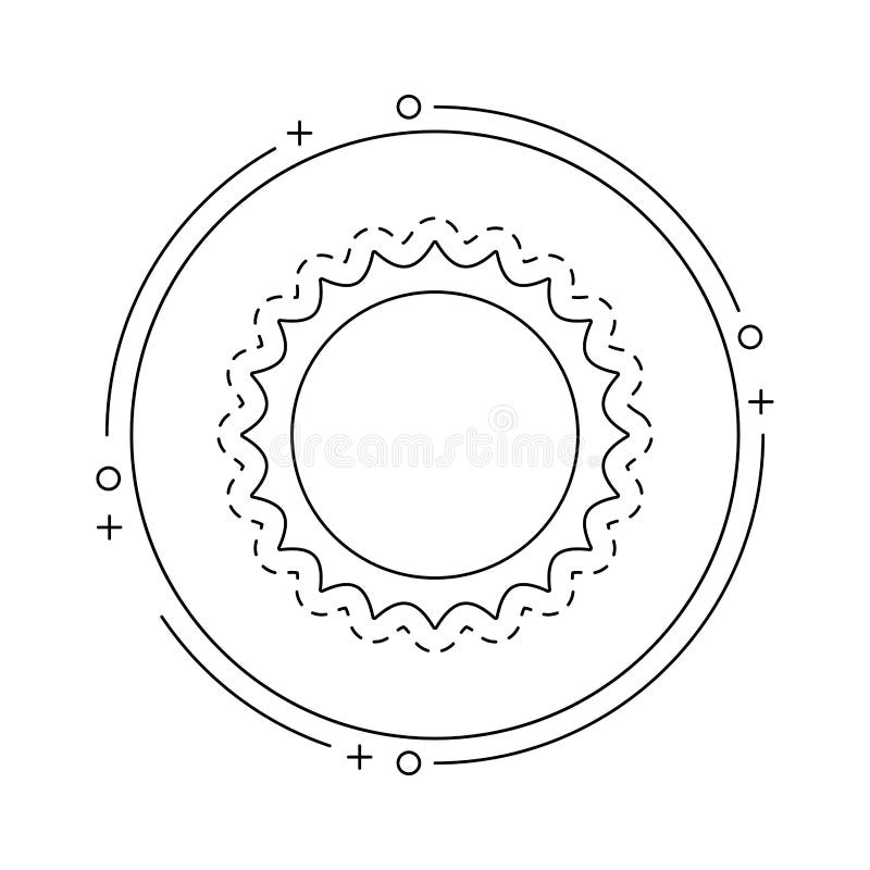 Patch of Hot Sun in Frame Circular Stock Illustration - Illustration of ...