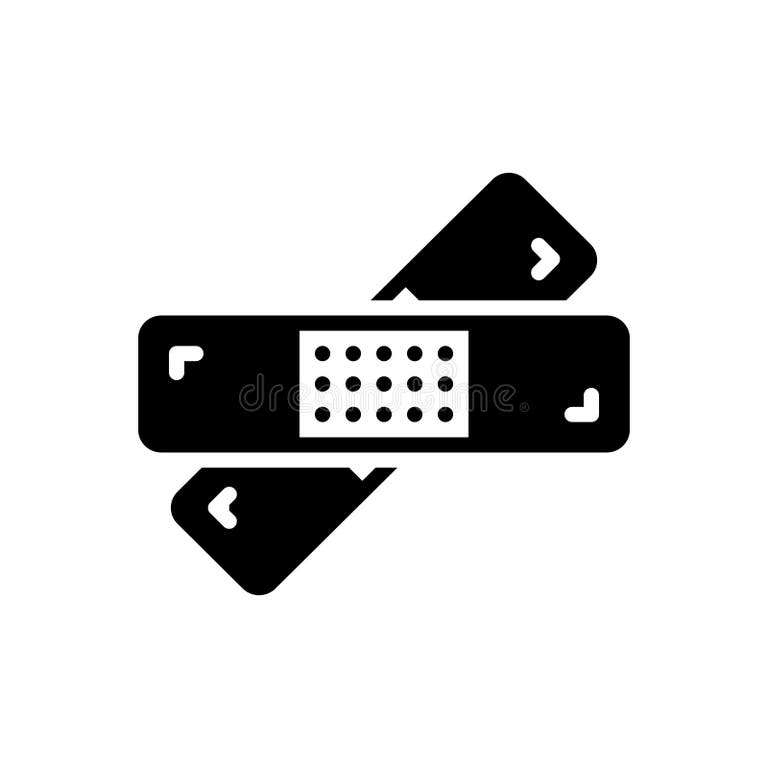 Black Solid Icon for Patch, Mend and Repair Stock Vector - Illustration ...
