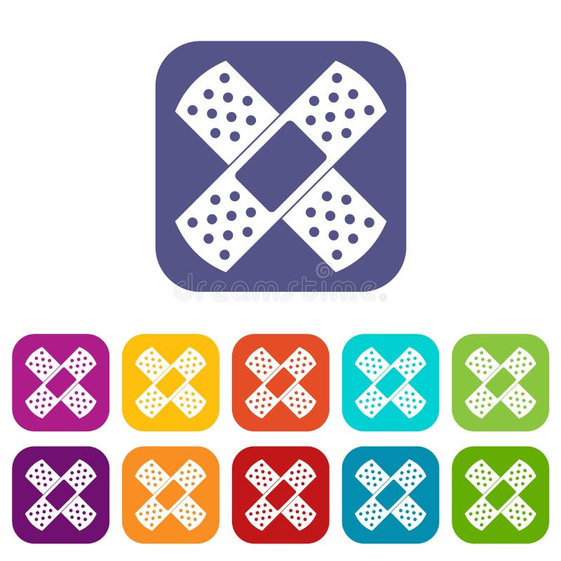 Patch icons set hexagon stock vector. Illustration of pharmacy - 91692854