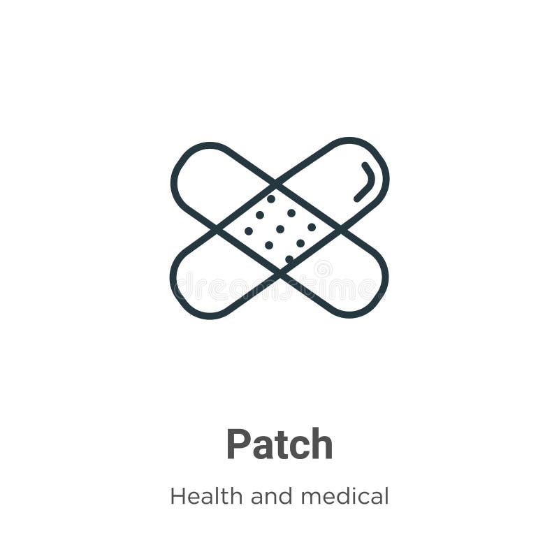 Patch Outline Vector Icon. Thin Line Black Patch Icon, Flat Vector ...