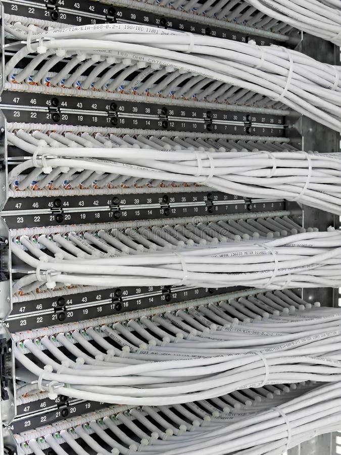 Rear View of the Patch Panel Stock Photo - Image of telephone, back ...