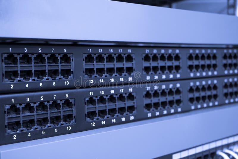 Patch panel in datacenter stock photo. Image of ethernet - 9460050