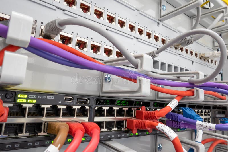Patch Panel, Internet Cables Stock Image - Image of internet, connected ...