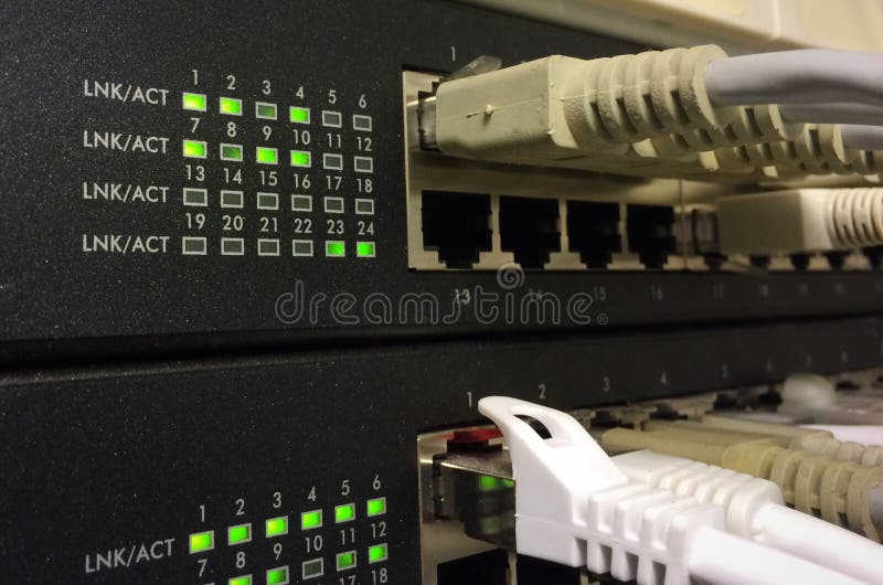 Network LAN patch panel stock photo. Image of center - 56698448