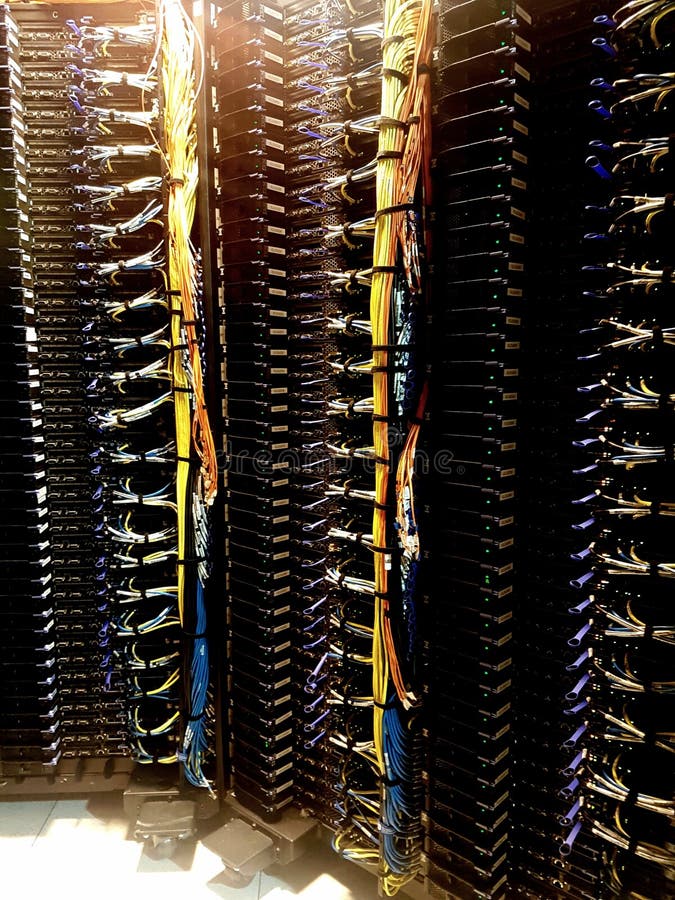 Ethernet Cables in a Supercomputing Data Center Stock Photo - Image of ...