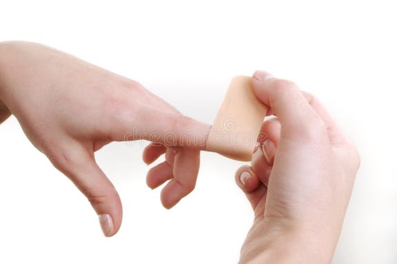 Patch Plaster for Finger Cuts Stock Image - Image of finger, pain: 23005485