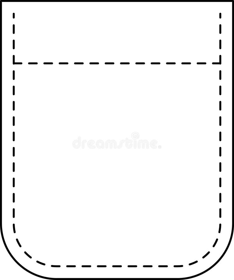Patch Pocket Icon for Clothing. Isolated Line Vector Illustration Stock ...