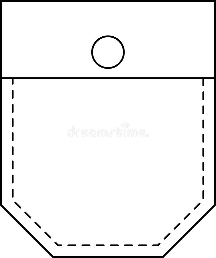 Patch Pocket Icon for Clothing. Isolated Line Vector Illustration Stock ...