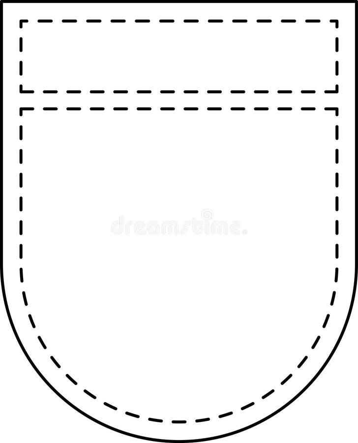 Patch Pocket Icon for Clothing. Isolated Line Vector Illustration Stock ...