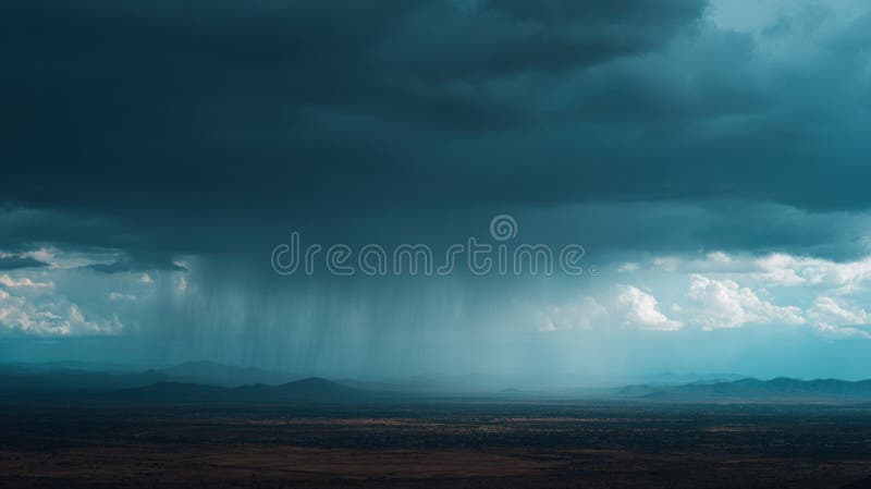 A Patch of Rain Over a Garden in the Distance Generative AI Stock ...