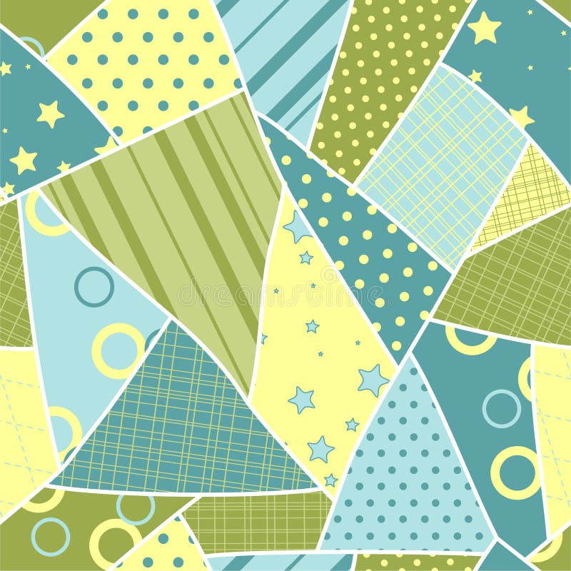 Patch Seamless Pattern. Vector Stock Vector - Illustration of green ...